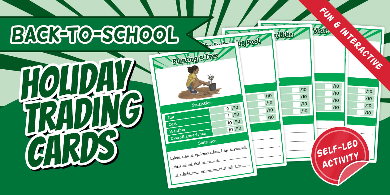 Years 5 and 6 Back-to-School Holiday Trading Cards
