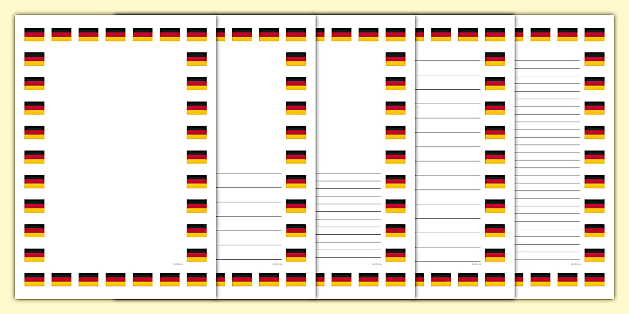 German Flag-Themed Page Border Pack (Teacher-Made) - Twinkl