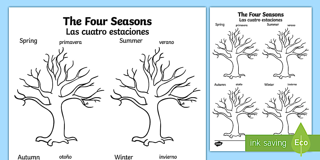 Four Seasons Tree Worksheet / Worksheet English/Spanish