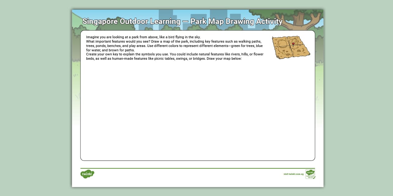 Outdoor Learning Park Map Activity (teacher made) - Twinkl