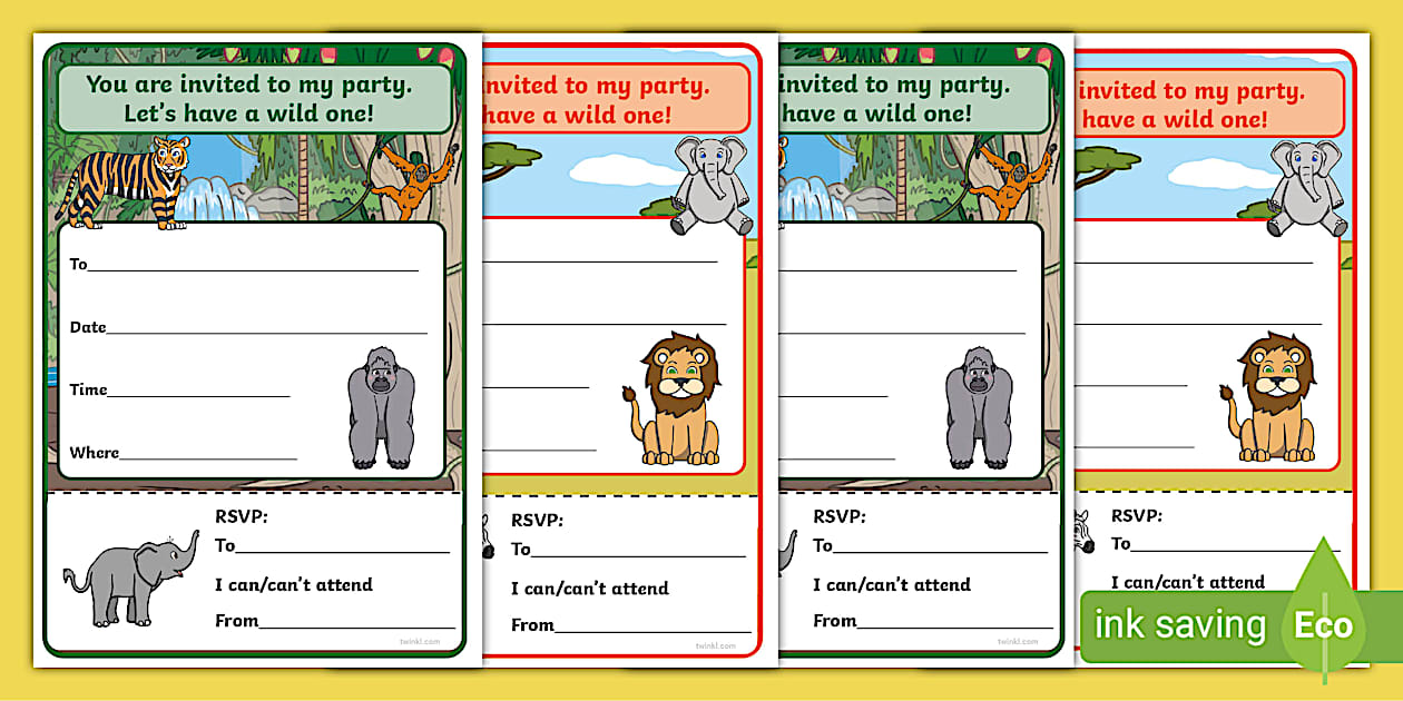 Animal-Themed Invitations | Twinkl Party | Invitations