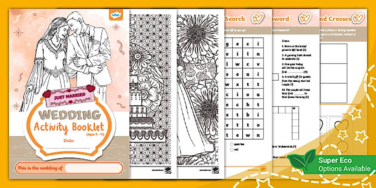 Wedding Activity Booklet for Kids (Ages 9 - 11) - Twinkl