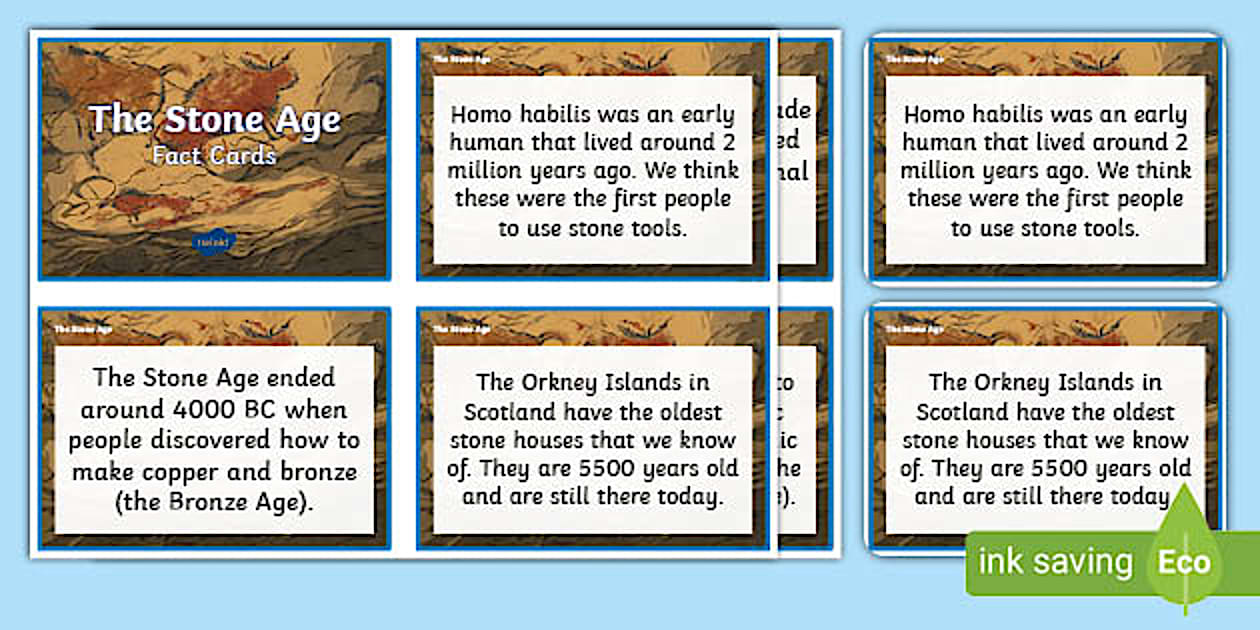 Amazing Stone Age Display Fact Cards (teacher made) - Twinkl