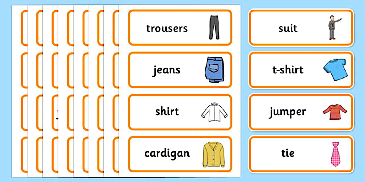 Clothes Shop Word Cards - ESL Clothes Vocabulary - Twinkl