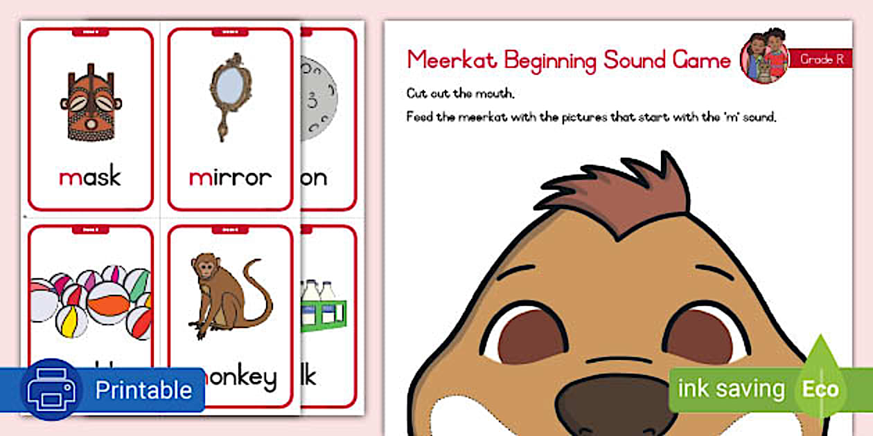Gr. R Phonics Printable Game: M Sound (teacher made)