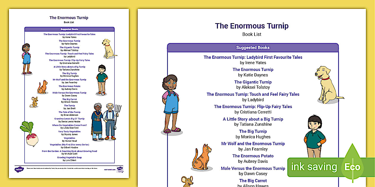 The Enormous Turnip Book List (Teacher-Made) - Twinkl
