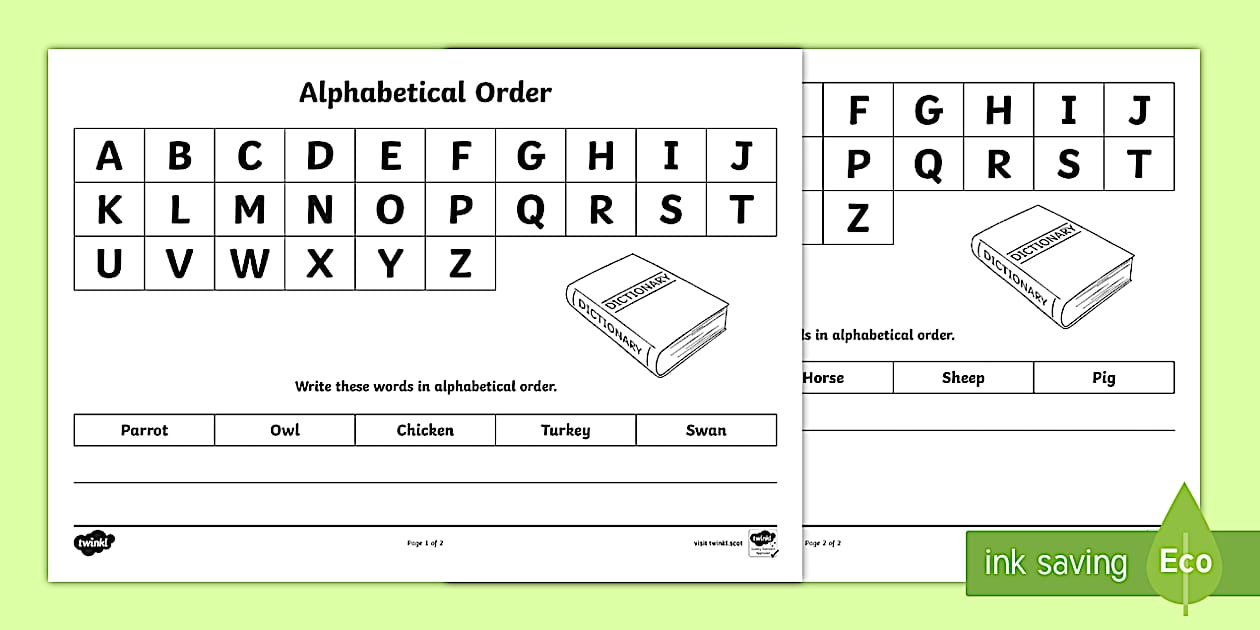 Early Level Alphabetical Order Activity (teacher made)