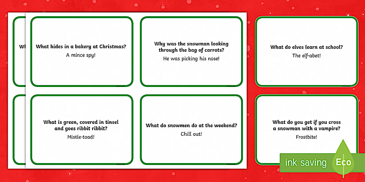 Christmas Lunchbox Jokes (teacher made) - Twinkl