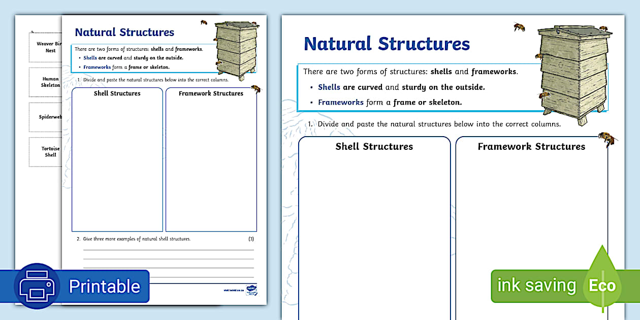 Natural Structures Worksheet (teacher made) - Twinkl