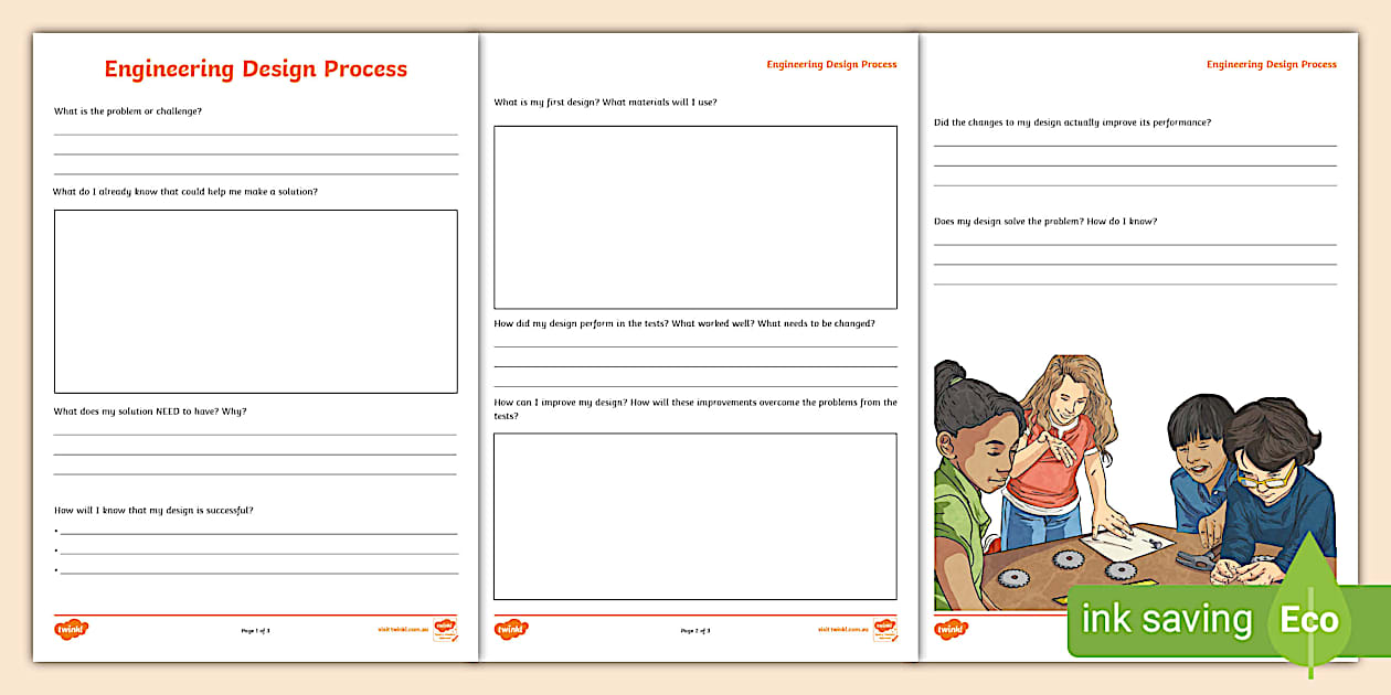 Engineering Design Process STEM Planning Worksheet 3-6