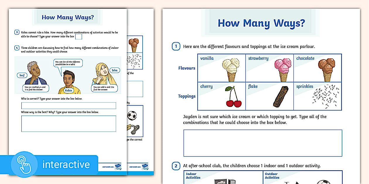 👉 Digital PDF Year 3 White Rose Maths Spring 1: How Many Ways?