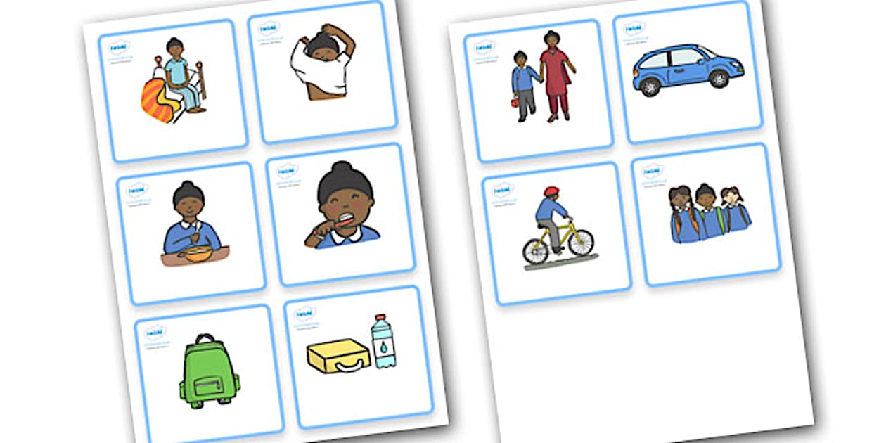 Getting Ready For School Visual Timetable for Sikh Boys