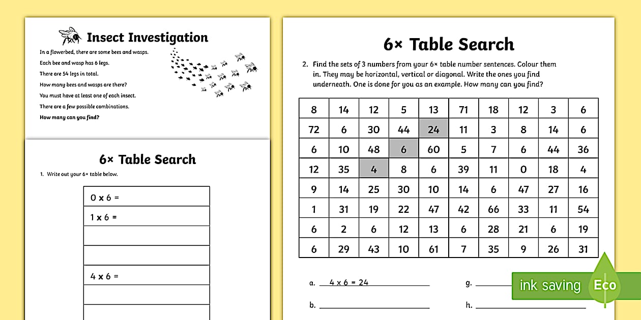 6x Tables Search (Teacher-Made) - Twinkl