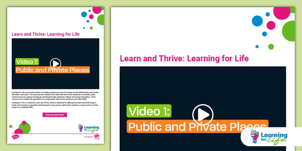 FREE! - Learn and Thrive: Learning for Life - SEND - Twinkl