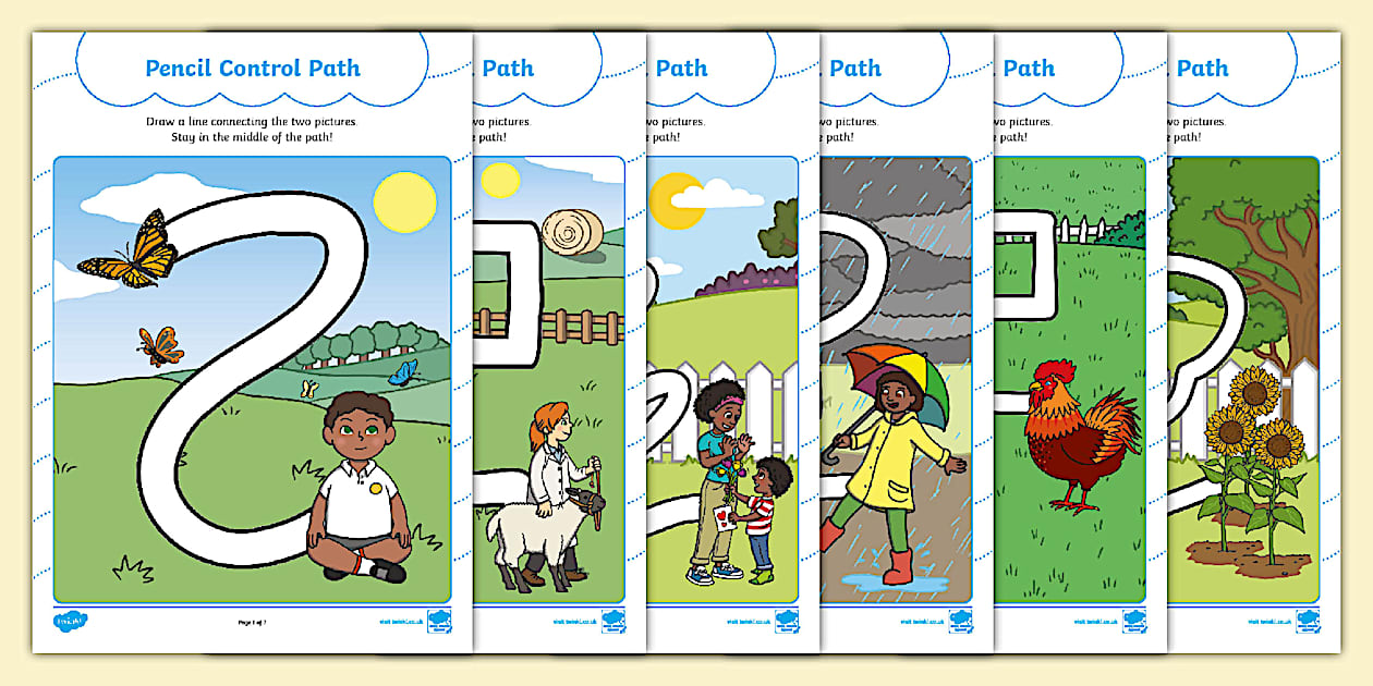 Spring Pencil Control Path Worksheets (teacher made)
