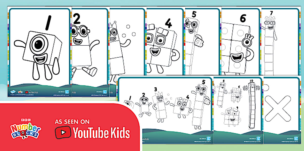Numberblocks: 1-10 Coloring Sheets (teacher made) - Twinkl