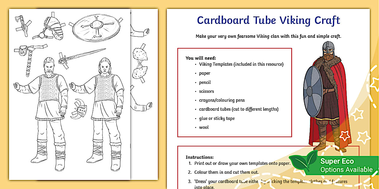 Cardboard Tube Viking Craft (Ages 7 - 11) (teacher made)