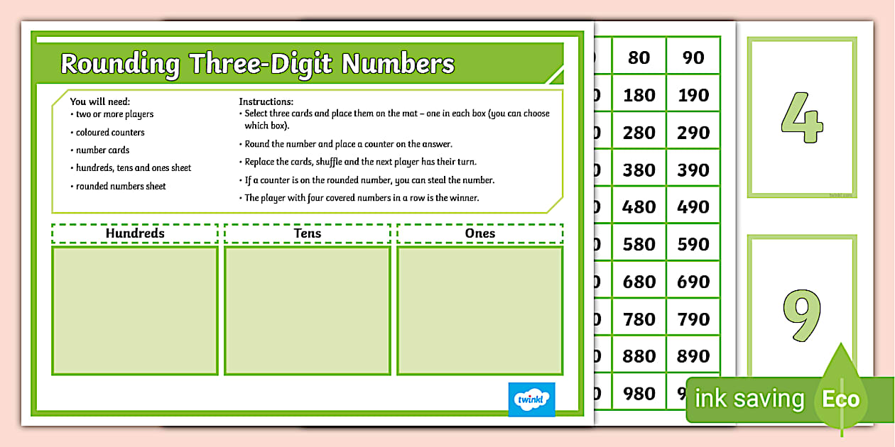 Rounding 3-Digit Numbers Game (teacher made) - Twinkl