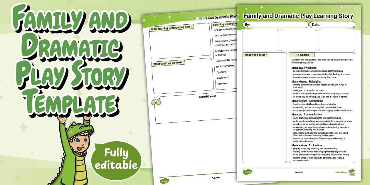 Family and Dramatic Play Story Template (editable)