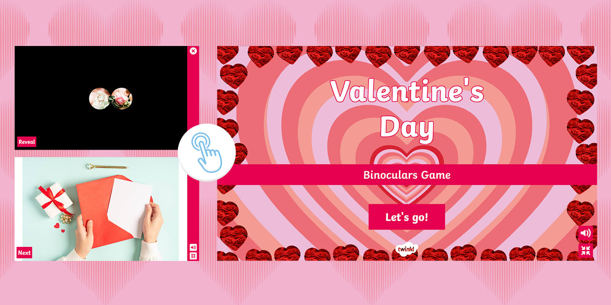 Valentine's Day Interactive Binoculars Game - Twinkl