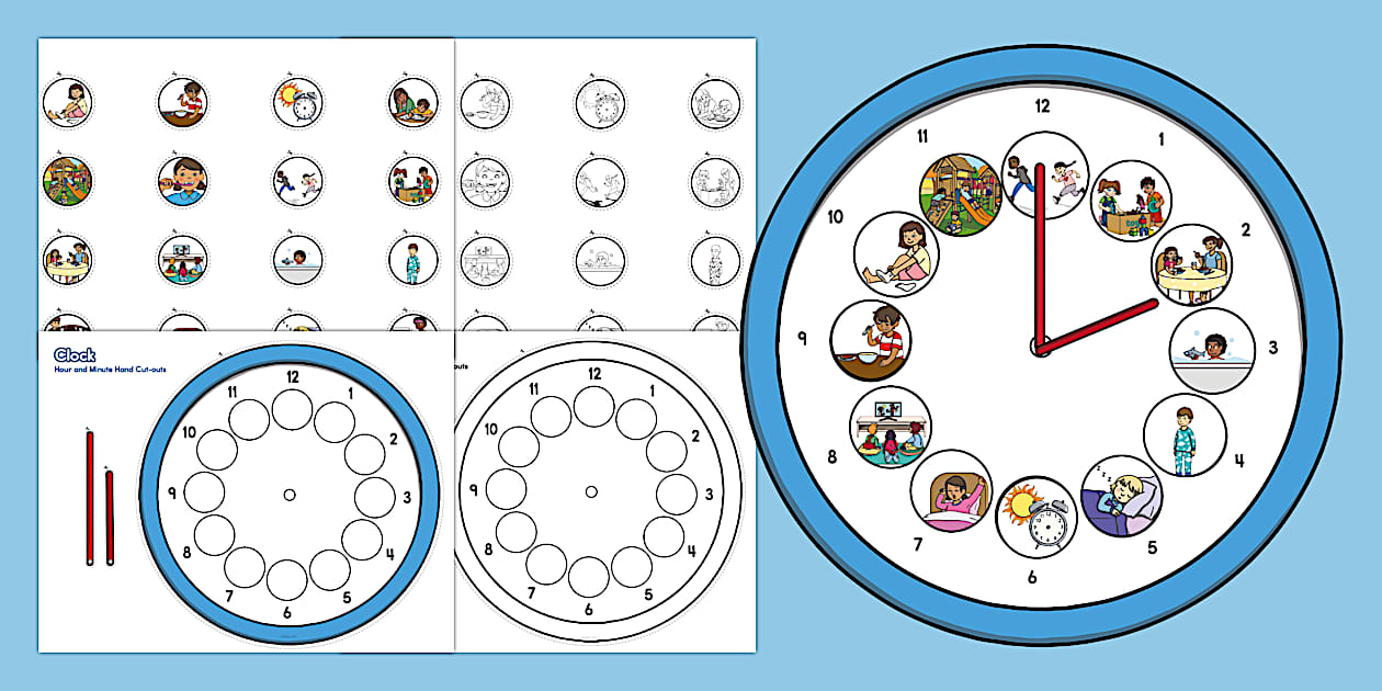 My Daily Routine Clock Craft (professor feito) - Twinkl