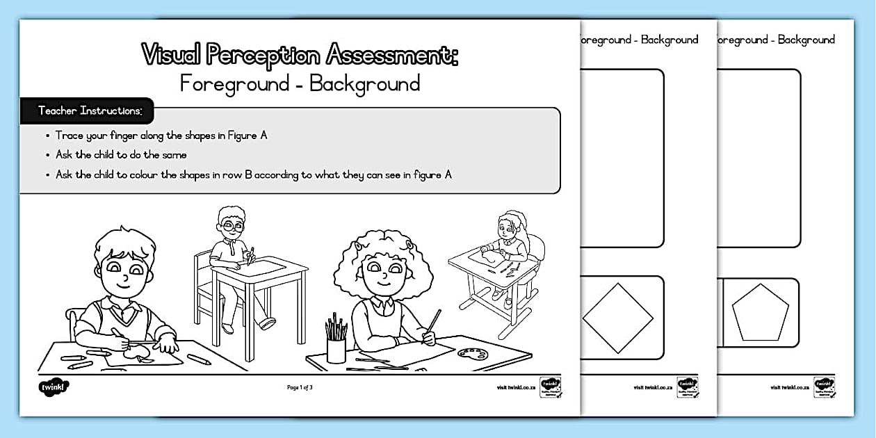 Grade R Visual Perception Assessment: Foreground - Background