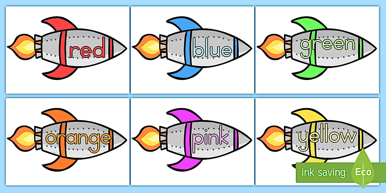 Colour Words On Rockets (teacher made) - Twinkl