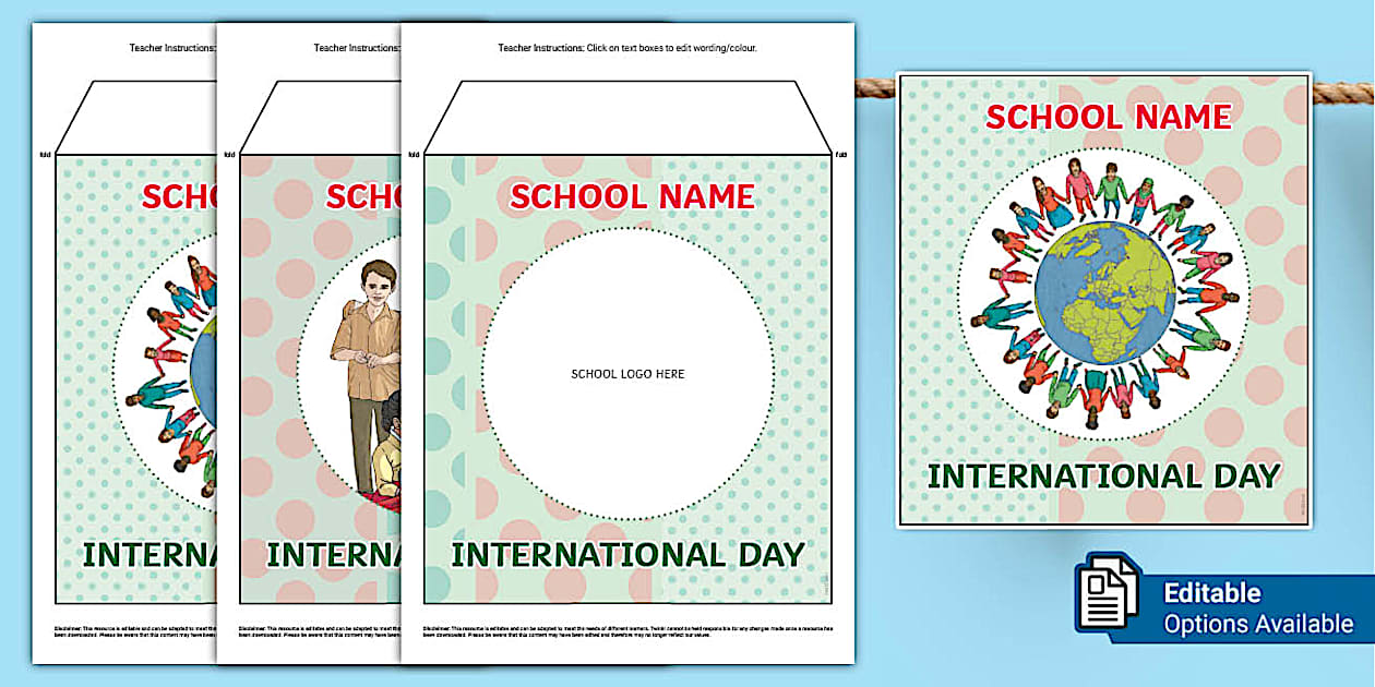 International Day - Editable Bunting (teacher made) - Twinkl