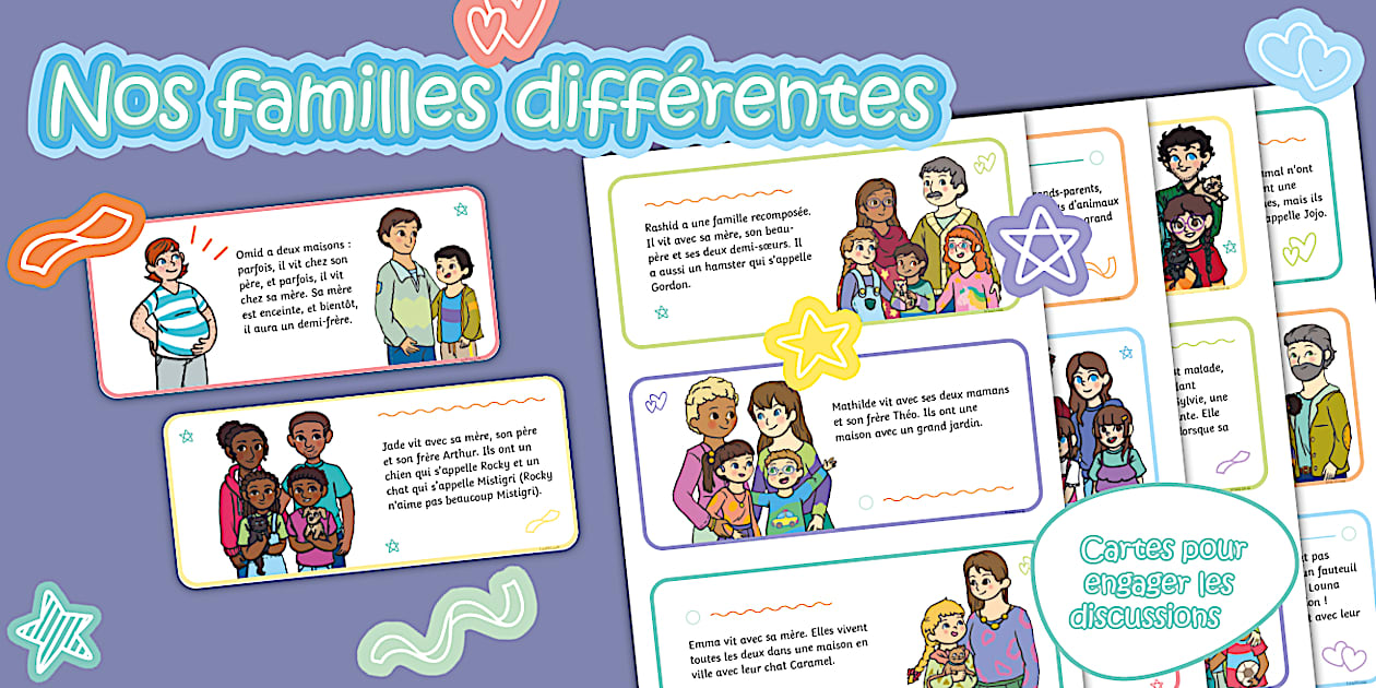 Cartes de discussion : Nos familles différentes - Twinkl