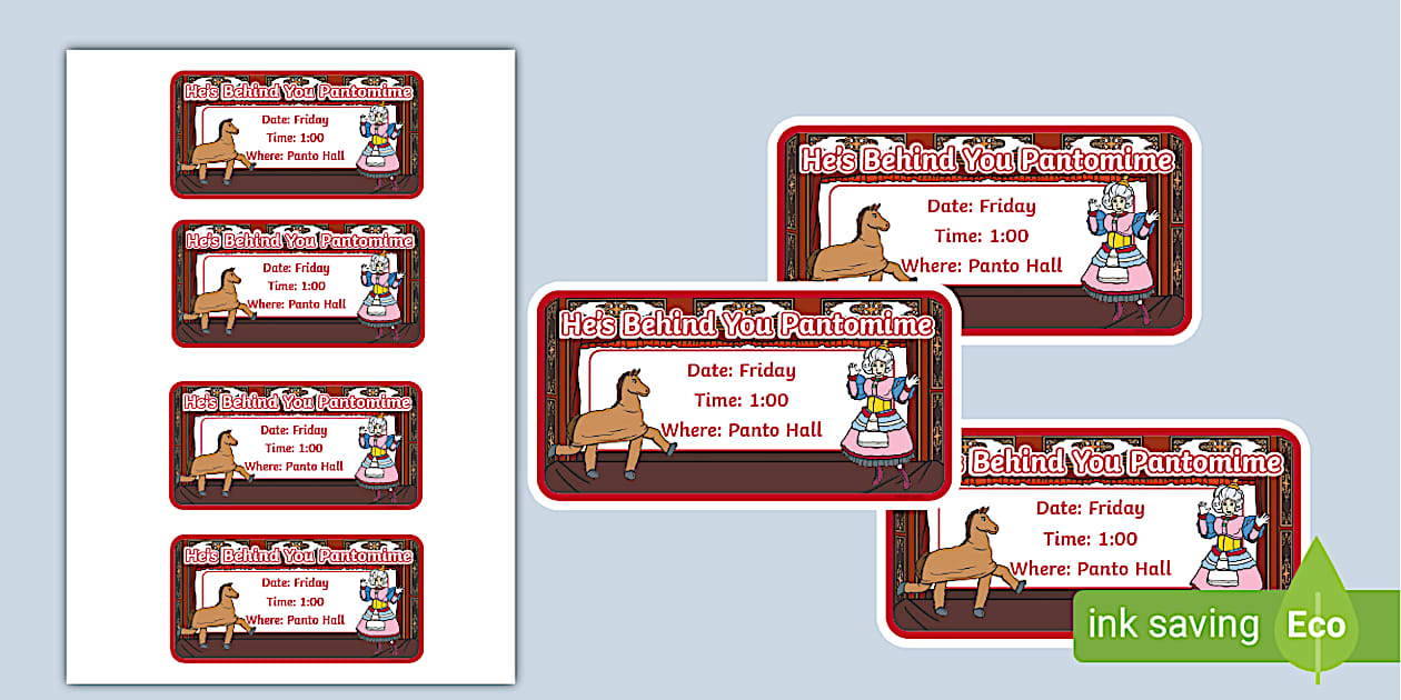 Pantomime Role-Play Tickets (teacher made) - Twinkl