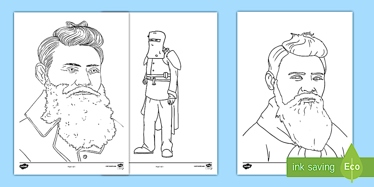 Ned Kelly Colouring - Primary Resources - Twinkl