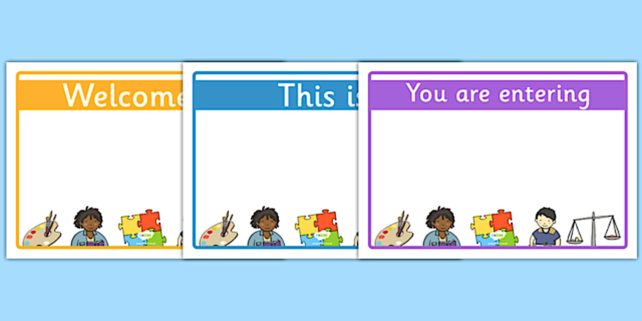 👉 Editable Classroom Welcome Door Signs (Design 1)