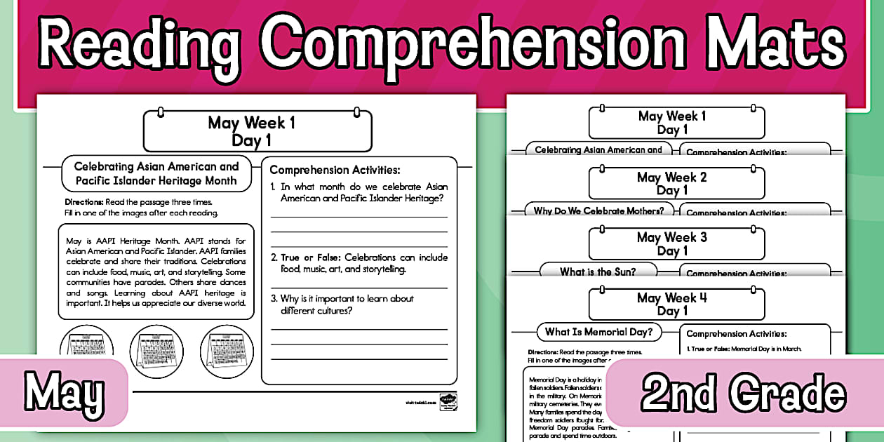 Second Grade May Daily Reading Comprehension Mats