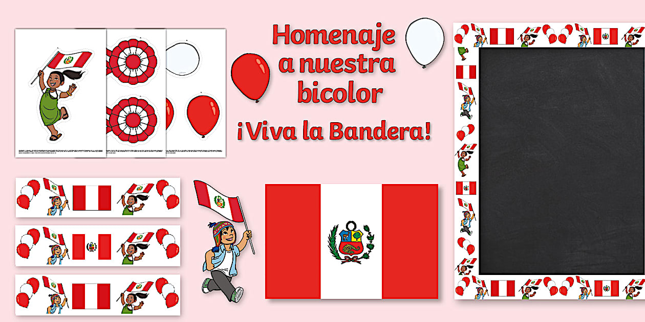 Periódico mural: Día de la Bandera (Perú) | Twinkl
