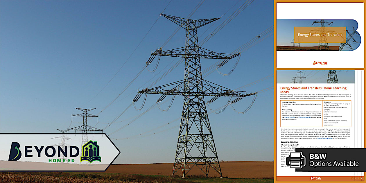 KS3 Energy Lesson 4: Energy Stores and Transfers (Science Home Learning)