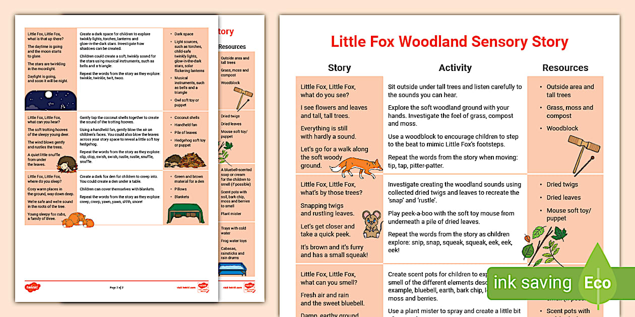 Little Fox Woodland Sensory Story | Twinkl (teacher made)