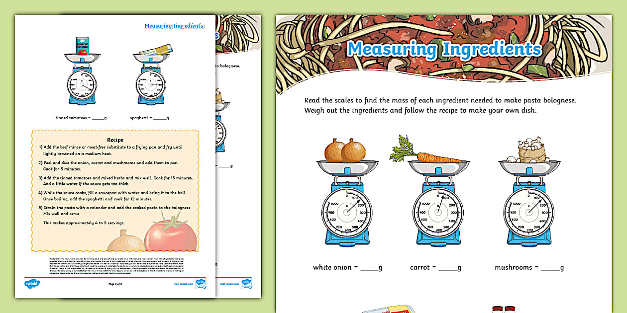 👉 Measuring Ingredients | Maths Activity | Twinkl | KS2