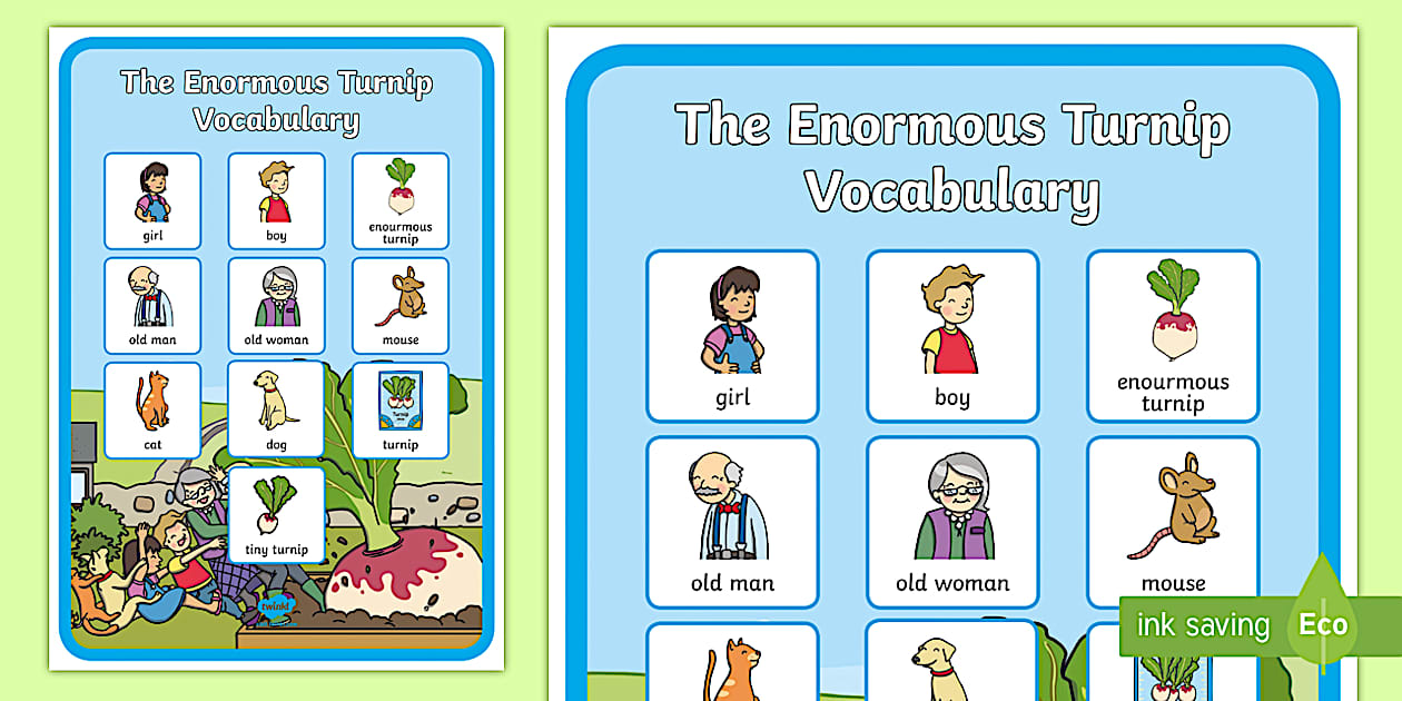 Editable The Enormous Turnip Vocabulary Poster - Twinkl