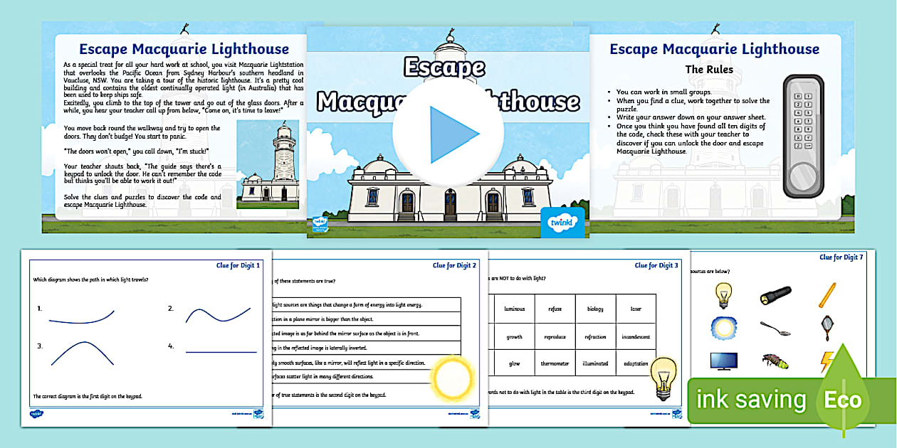 Lighthouse Science Escape Room - Primary Aged Students