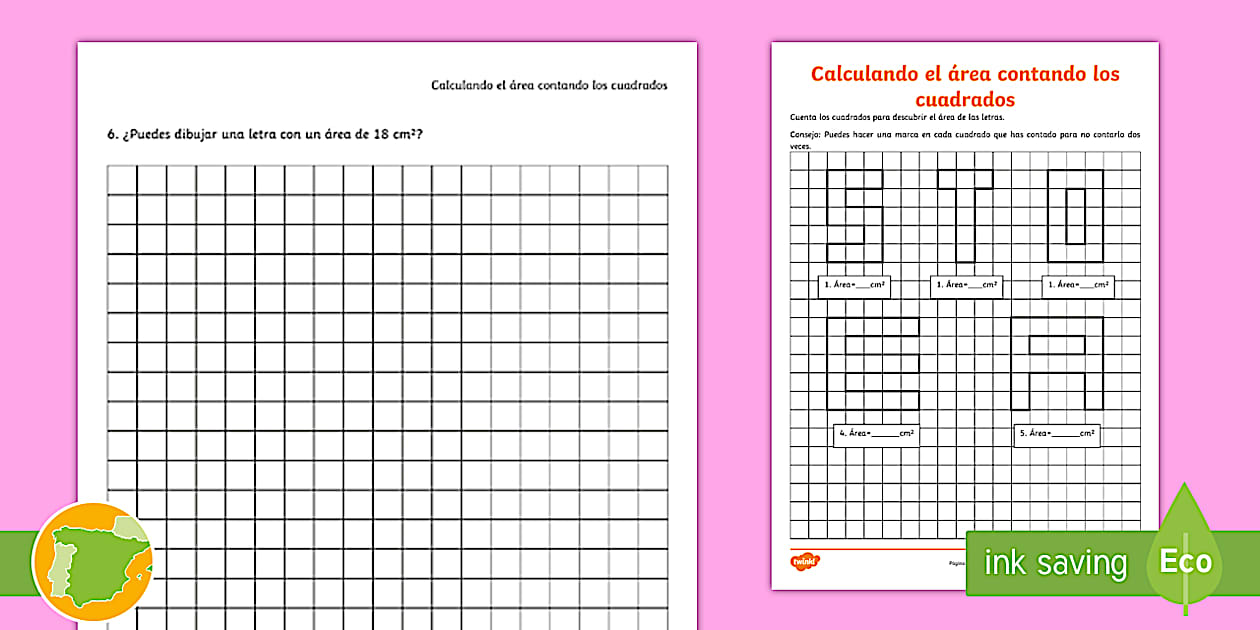 Black and White Ficha de actividad: Calculando el área contando los números
