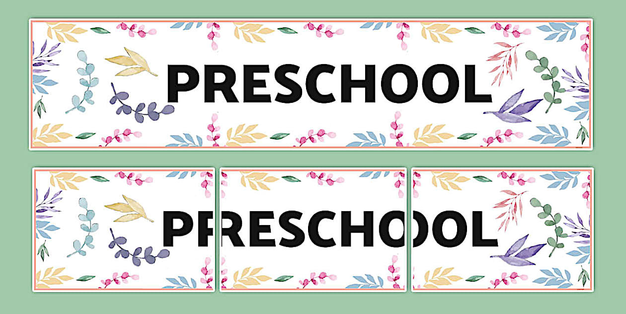 Colourful Botanical Themed Preschool Display Banner