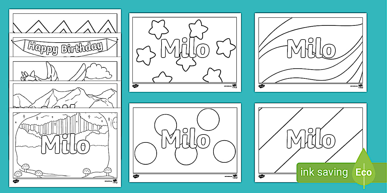 Milo Name Simple Colouring Activity Sheet | Twinkl | KS1
