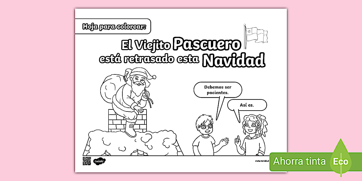 Actividad de Navidad: Viejito Pascuero como dibujo - Twinkl