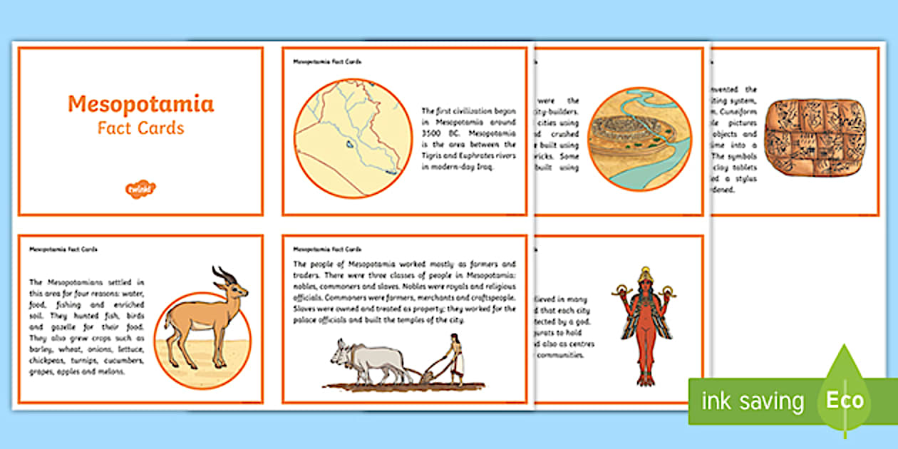 Mesopotamia Fact Cards