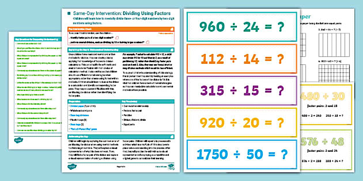 👉 Year 6 Maths Same-Day Intervention: Dividing Using Factors