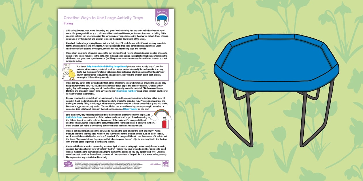 EYFS Ages 0-2 Large Activity Trays: Spring | Twinkl - Twinkl
