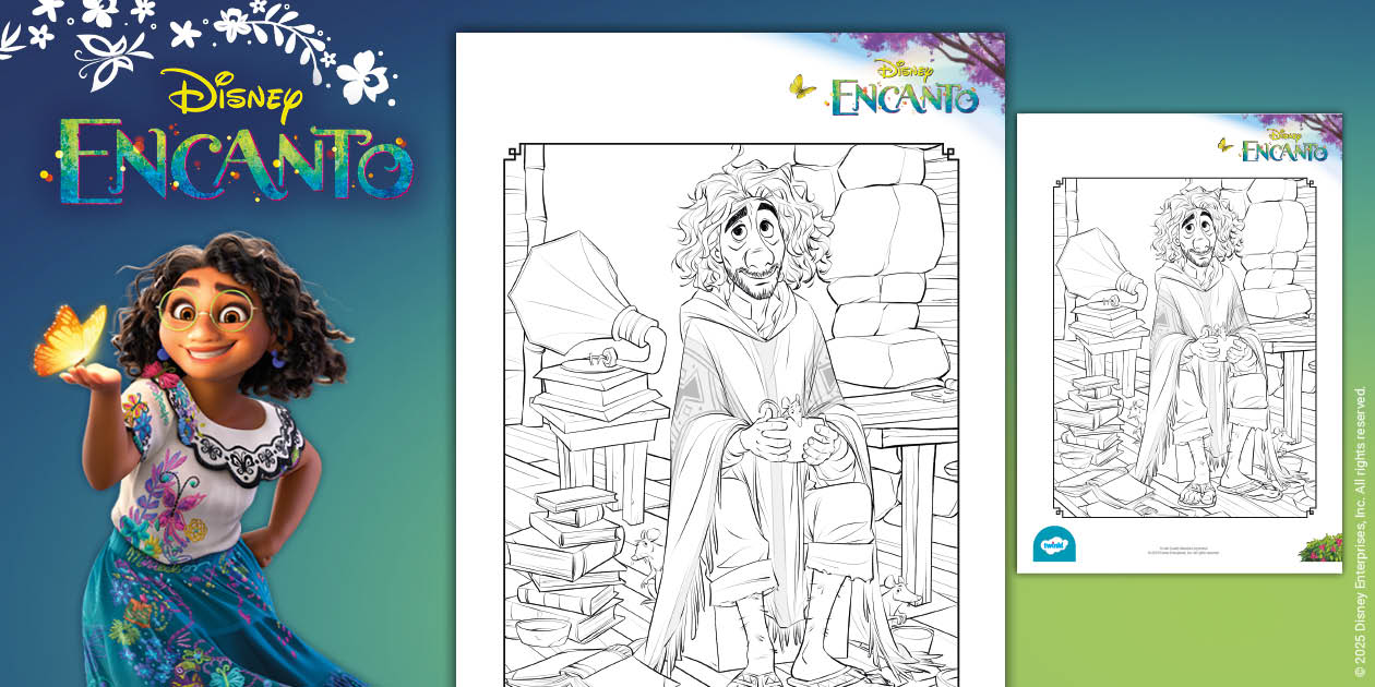 Encanto: Bruno Colouring Page