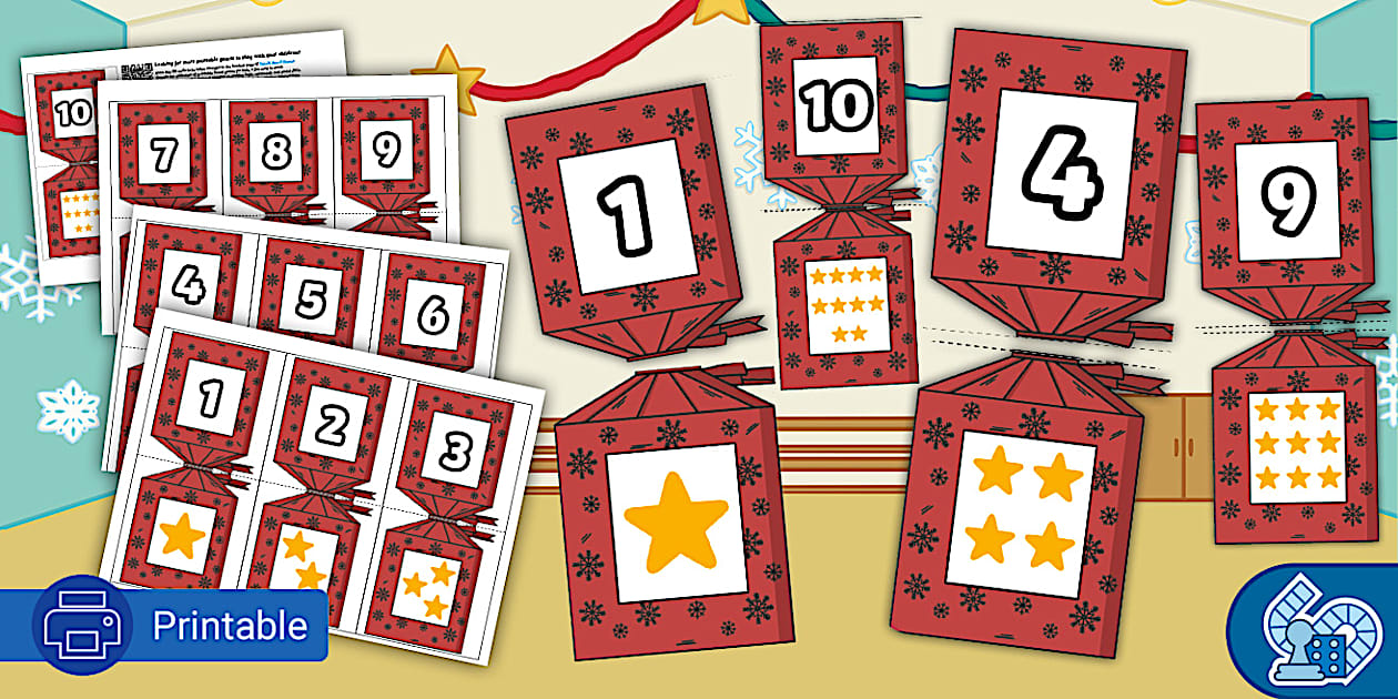 Christmas Cracker Number Matching Game - Counting to 10