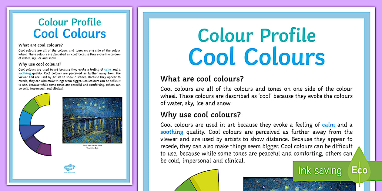 Colour Profile: Cool Colours Poster (teacher made) - Twinkl