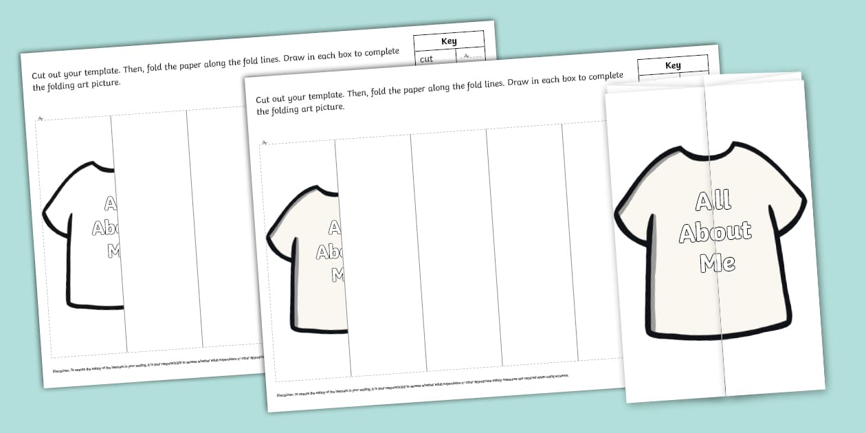 All About Me T-shirt Folding Art Template (Teacher-Made)